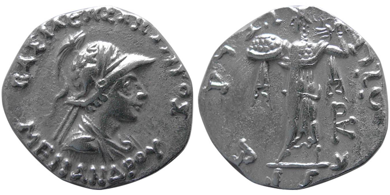VAuctions.com - BAKTRIAN KINGS, Menander I Soter, 165/55-130 BC. AR Drachm