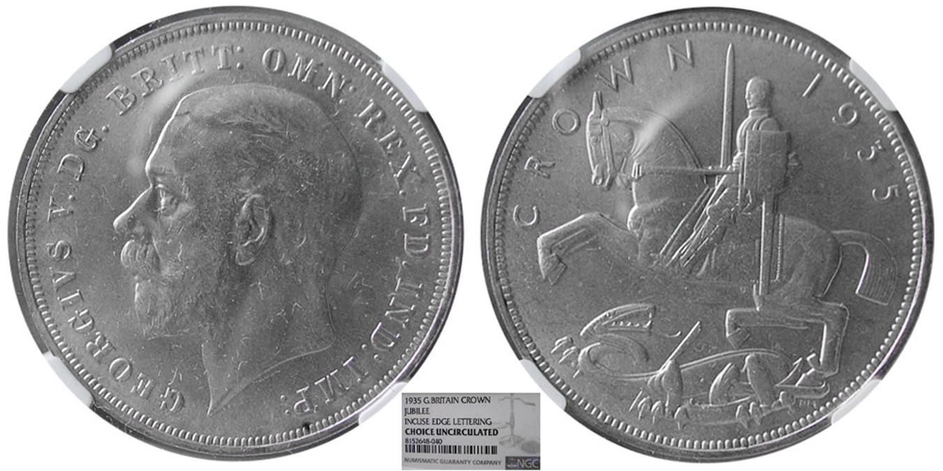VAuctions.com - GREAT BRITAIN, George V. 1935 Crown Jubilee. NGC-CH UNC.