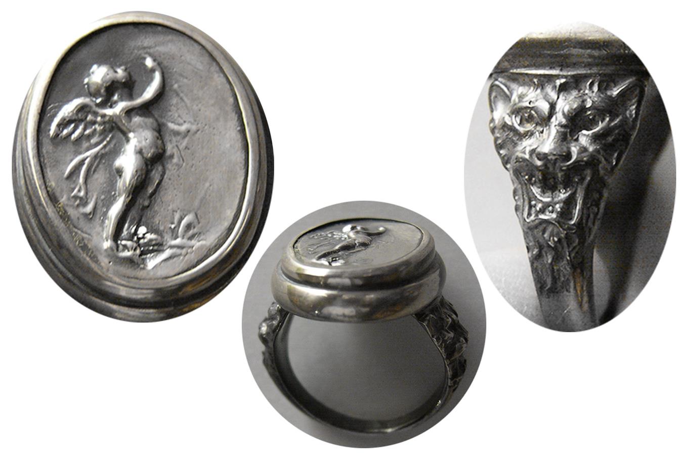 VAuctions.com - Custom made Silver Cameo Ring.