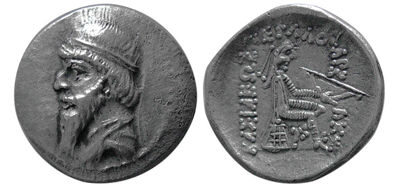 VAuctions.com - KINGS of PARTHIA, Mithradates I, 164-132 BC. AR Drachm