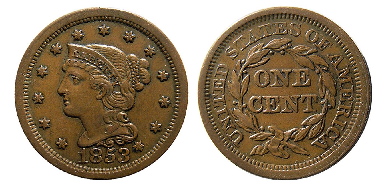 VAuctions.com - UNITED STATES, 1853. Early Classic Large Cent. R-3.