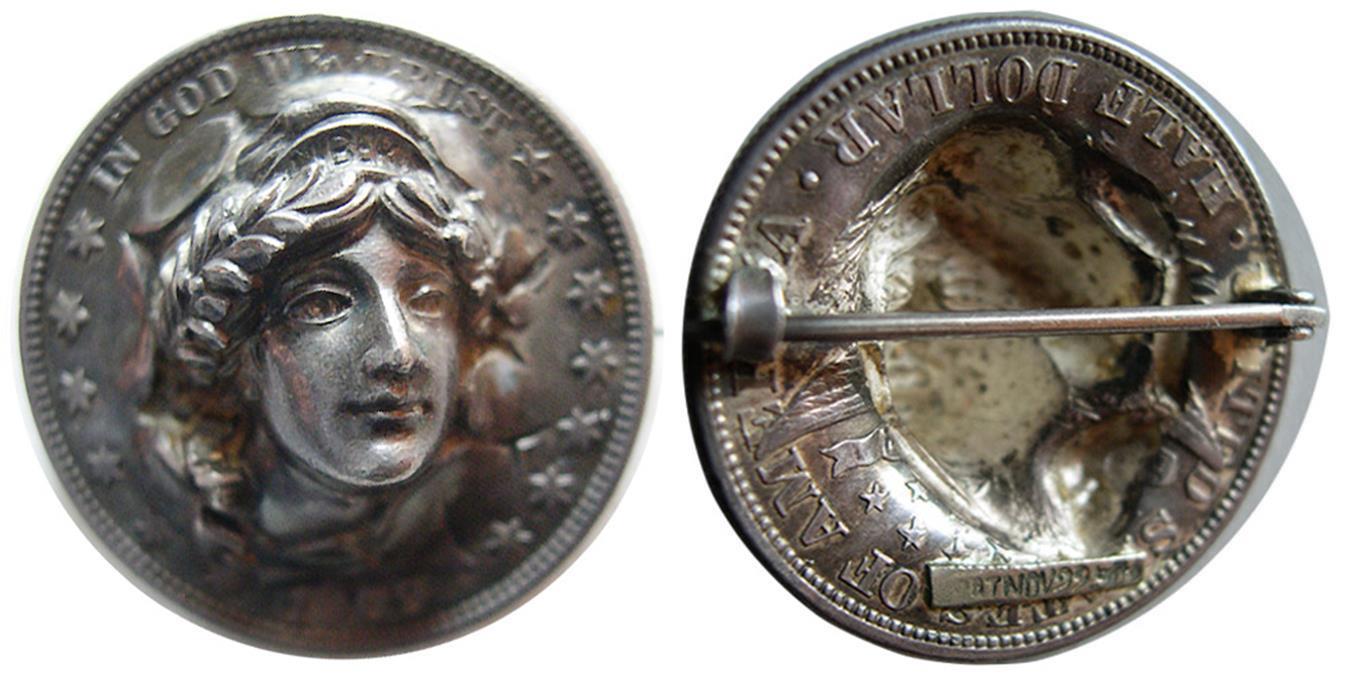 VAuctions.com - UNITED STATES, 1909. Punched Out U.S. Barber Half Dollar