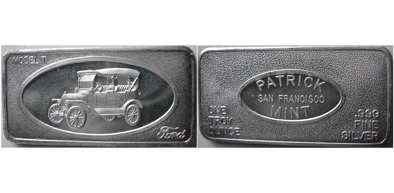 VAuctions.com - PATRICK MINT, San Francisco. Ford Model T. 1 Troy Ounce ...