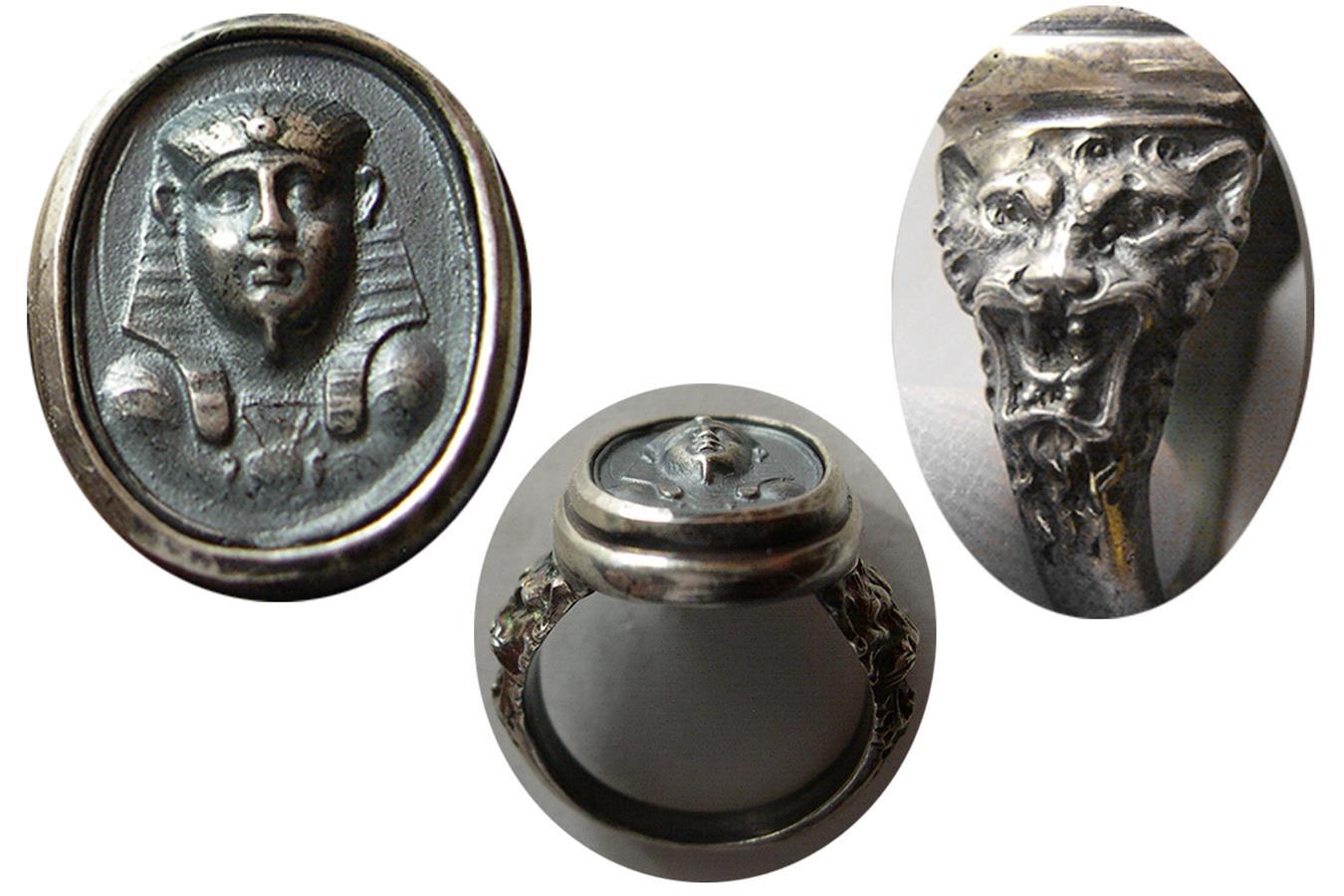 VAuctions.com - Silver Cameo Ring from impression of Ancient Seals.
