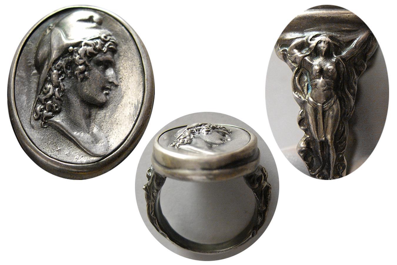 VAuctions.com - Silver Cameo Ring from impression of Ancient Seals.