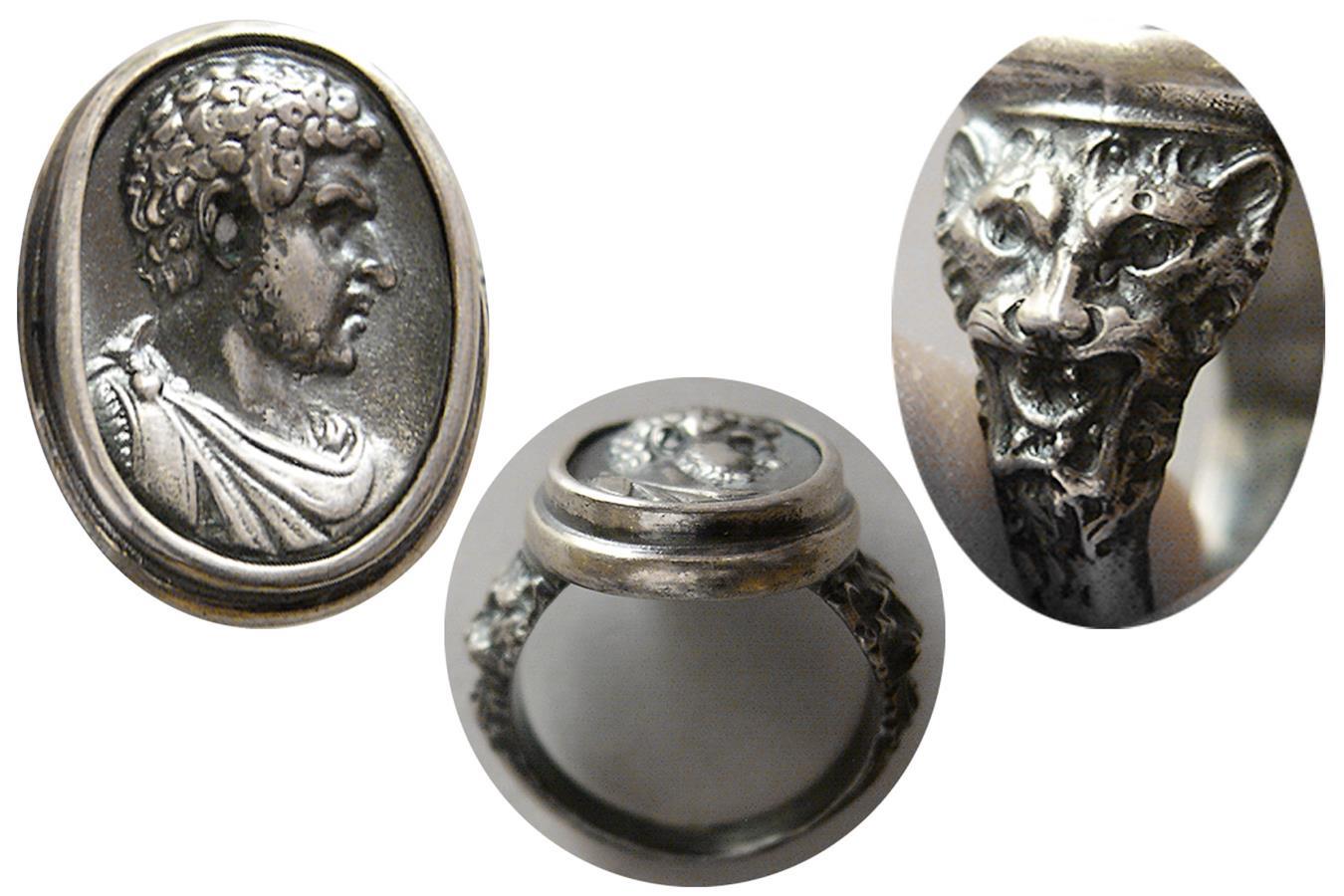 VAuctions.com - Silver Cameo Ring from impression of Ancient Seals.