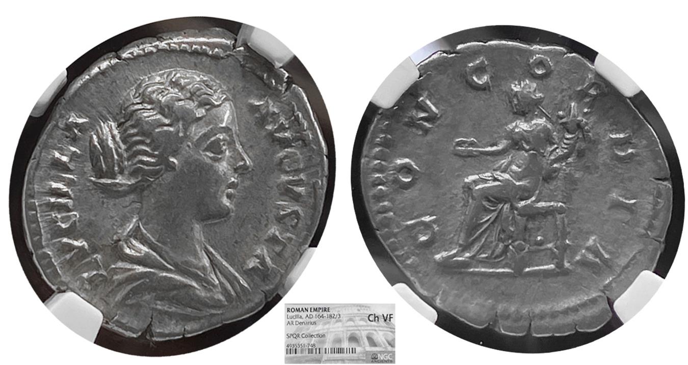 VAuctions.com - ROMAN EMPIRE, Lucilla. 164-182/3 AD. AR Denarius. NGC ...