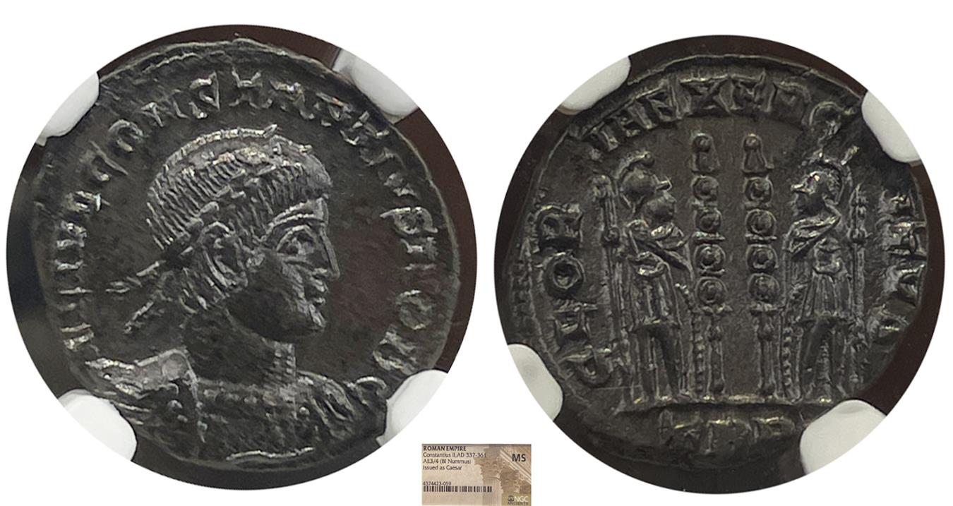 VAuctions.com - ROMAN EMPIRE, Constantius II. issued as Caesar. Æ3/4 ...