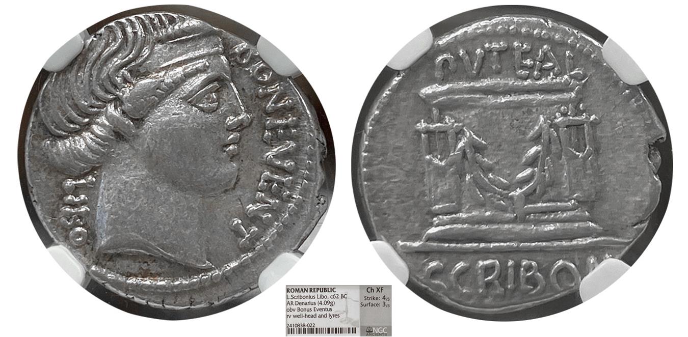 VAuctions.com - ROMAN REPUBLIC, L. Scribonius Libo. Circa 62 BC. AR ...