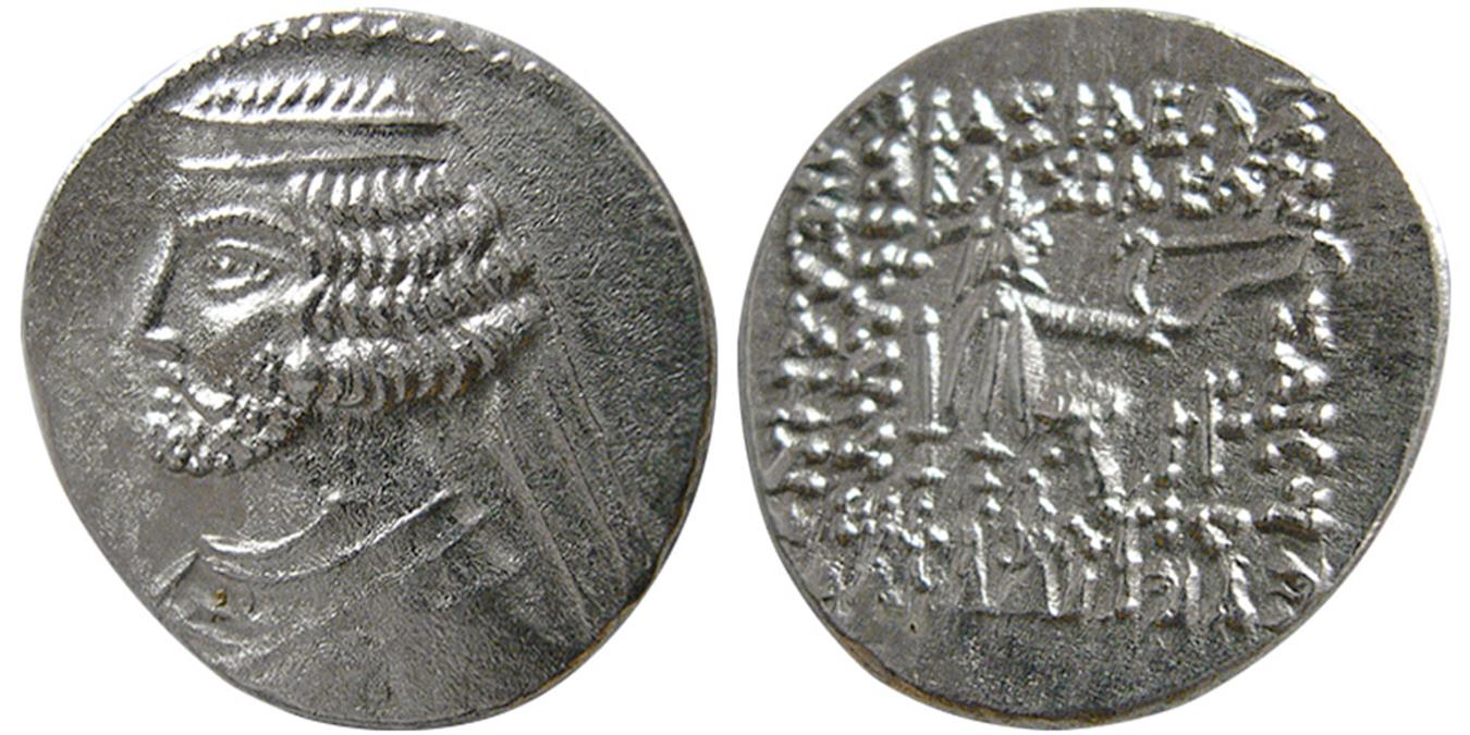 VAuctions.com - KINGS of PARTHIA. Orodes II. 57-38 BC. AR Drachm. Court ...