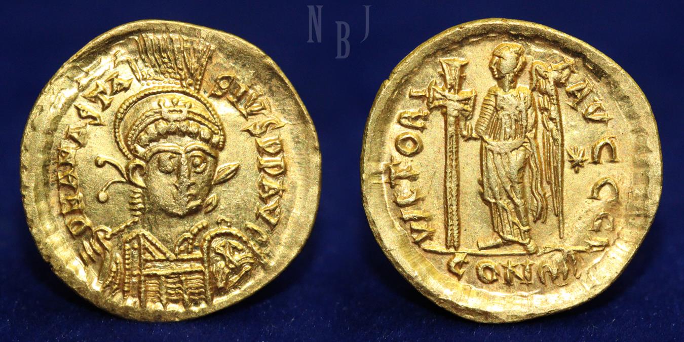VAuctions.com - ROMAN EMPIRE: Anastasius I, Solidus. AV Gold ...